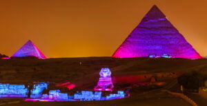 Pyramids At Night: Sound and Light Show At Giza Pyramids
